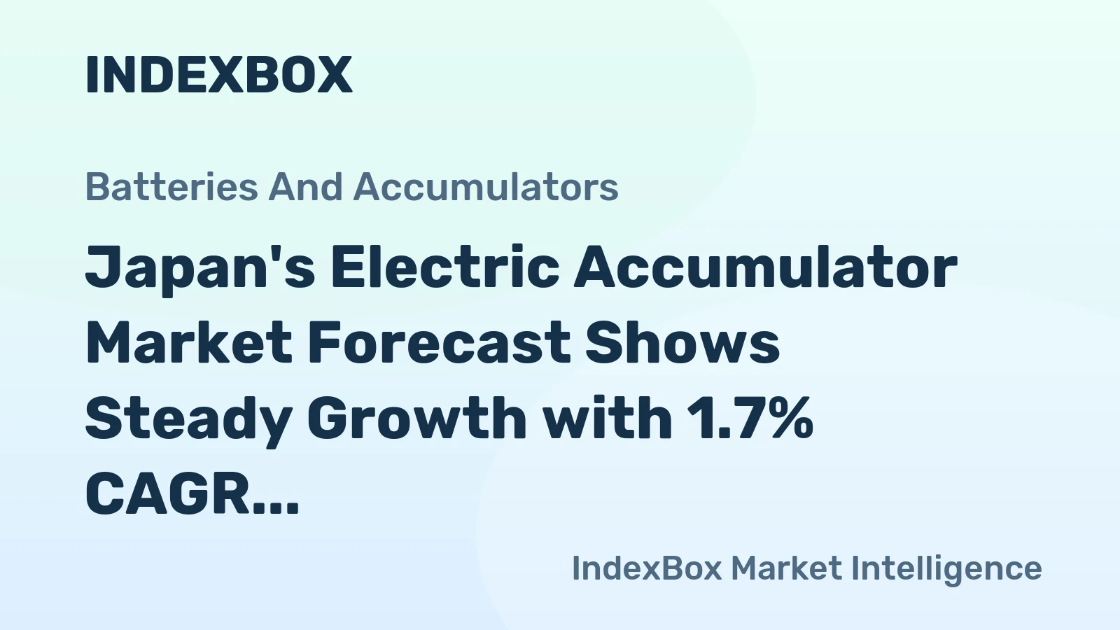 Japan's Electric Accumulator Market Forecast Shows Steady Growth with 1.7% CAGR in Value Through 2035