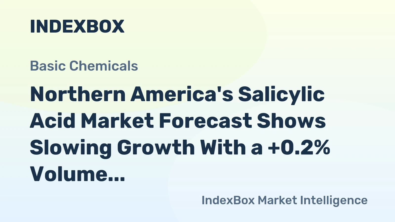 Northern America's Salicylic Acid Market Forecast Shows Slowing Growth With a +0.2% Volume CAGR