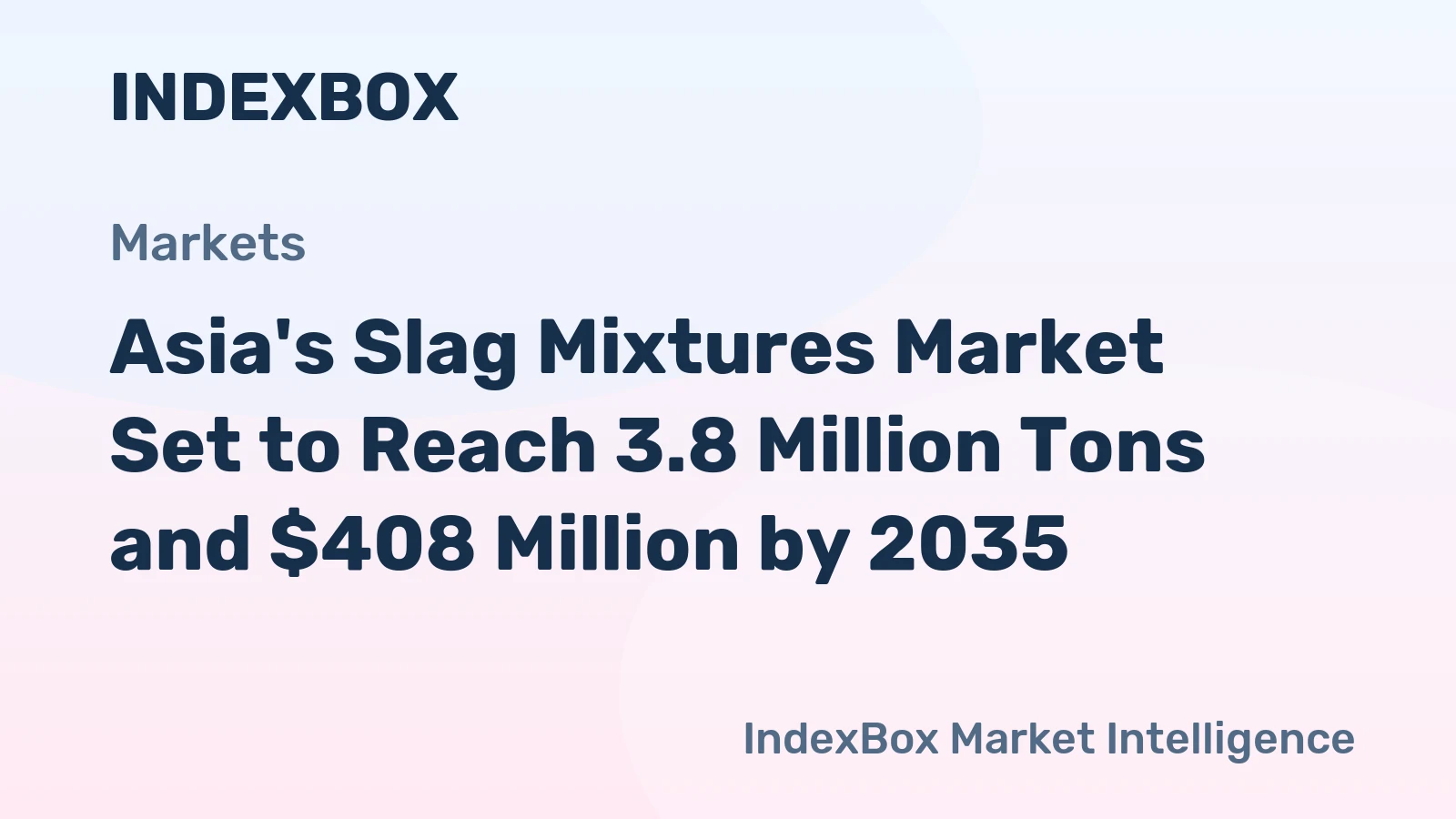 Asia's Slag Mixtures Market Set to Reach 3.8 Million Tons and $408 Million by 2035