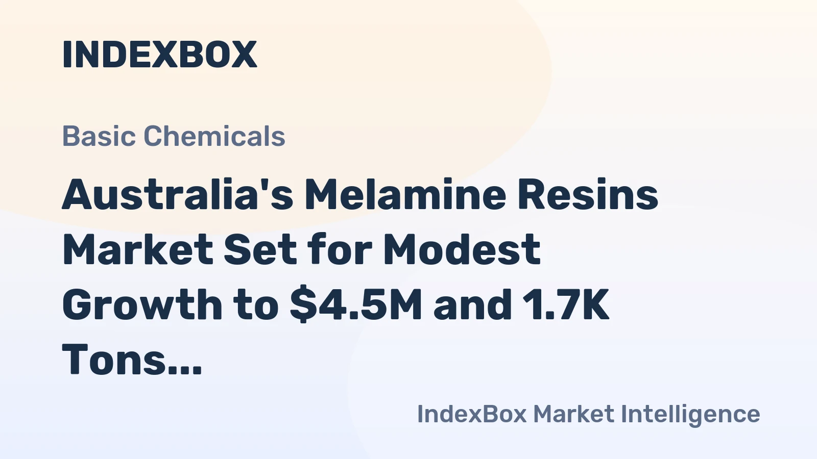 Australia's Melamine Resins Market Set for Modest Growth to $4.5M and 1.7K Tons