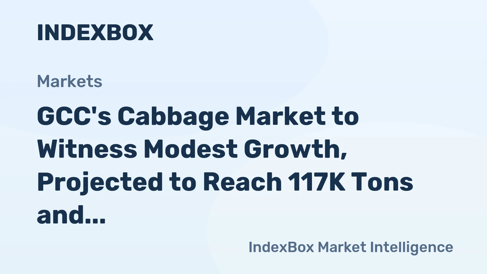 GCC's Cabbage Market to Witness Modest Growth, Projected to Reach 117K Tons and $89M in Value by 2035