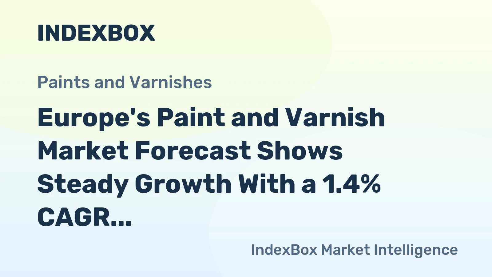 Europe's Paint and Varnish Market Forecast Shows Steady Growth With a 1.4% CAGR Through 2035