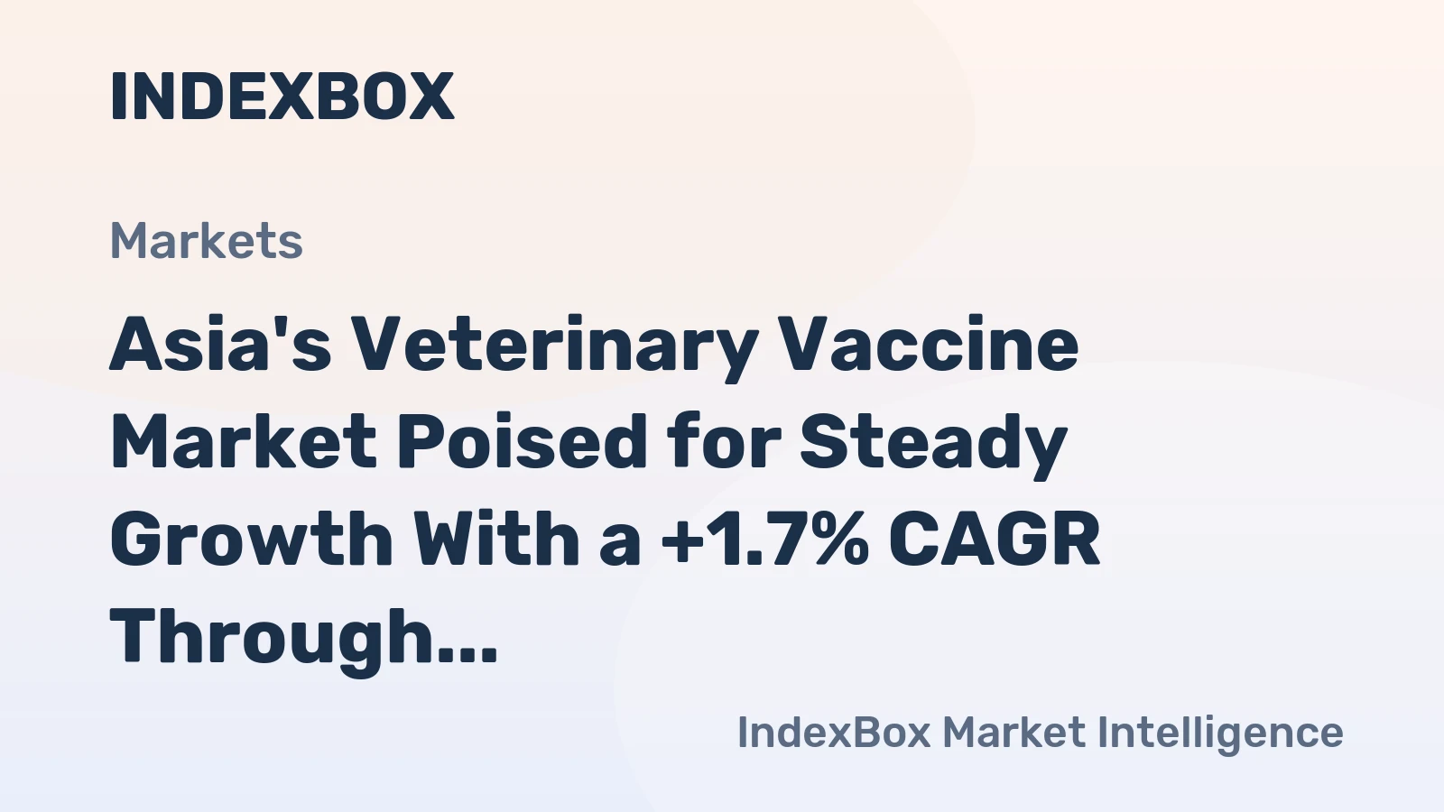 Asia's Veterinary Vaccine Market Poised for Steady Growth With a +1.7% CAGR Through 2035