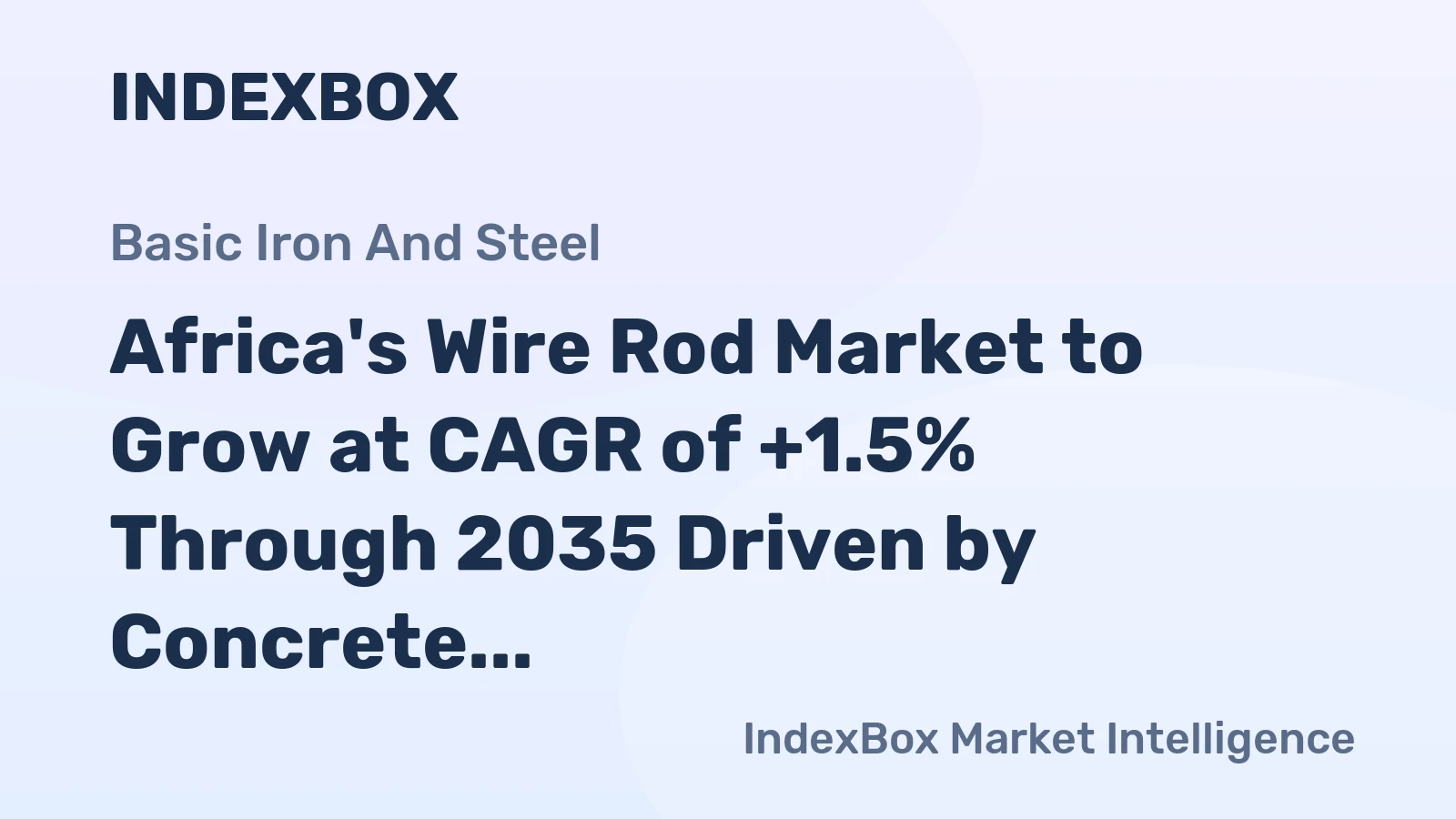 Africa's Wire Rod Market to Grow at CAGR of +1.5% Through 2035 Driven by Concrete Reinforcing Demand