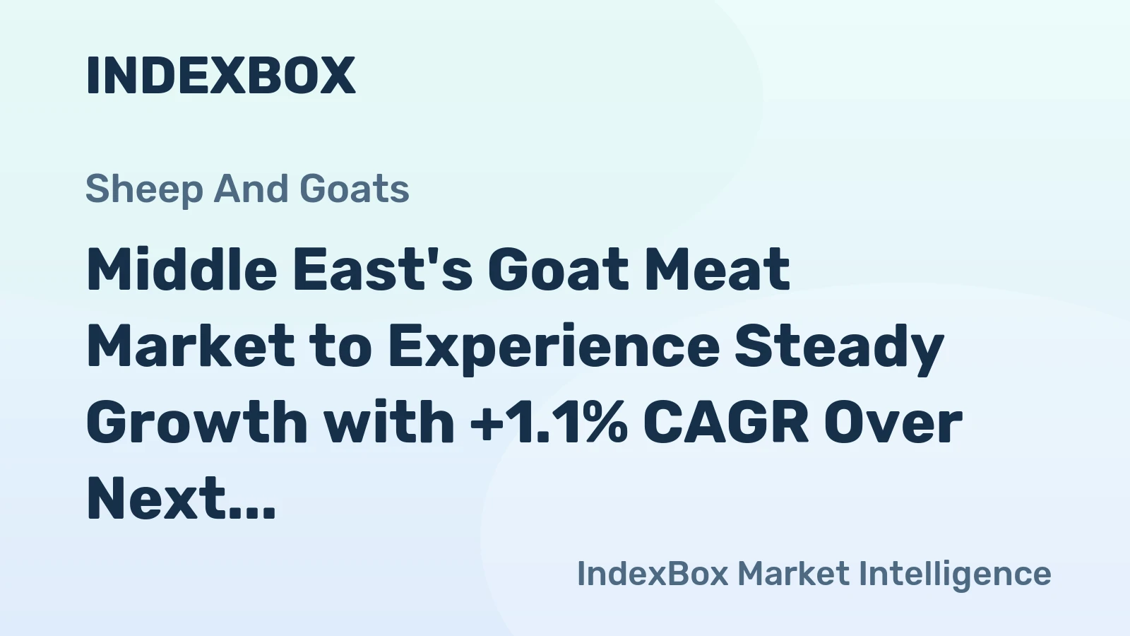 Middle East's Goat Meat Market to Experience Steady Growth with +1.1% CAGR Over Next Decade