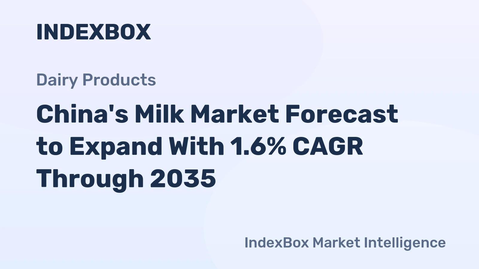 China's Milk Market Forecast to Expand With 1.6% CAGR Through 2035