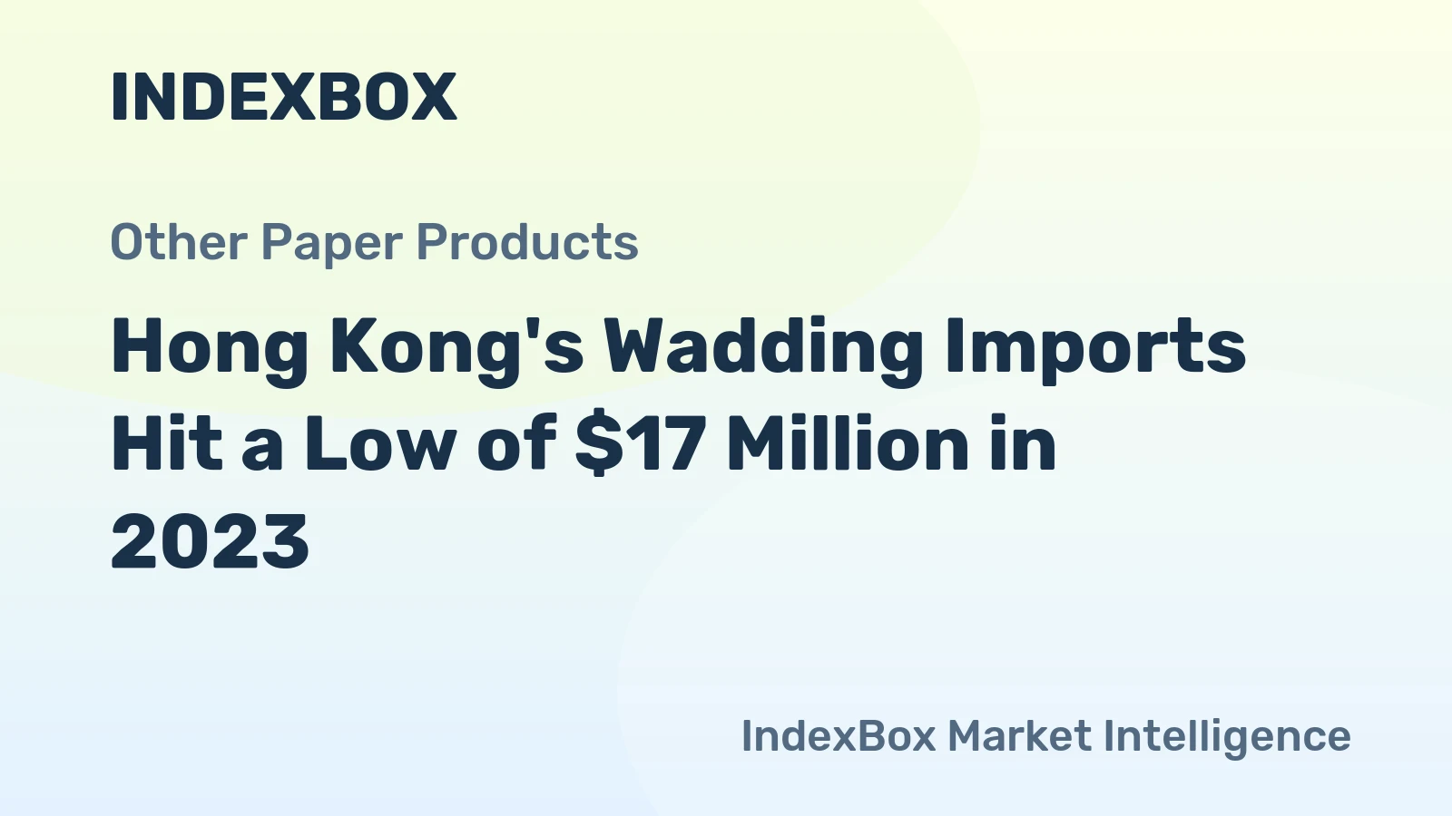 Hong Kong's Wadding Imports Hit a Low of $17 Million in 2023