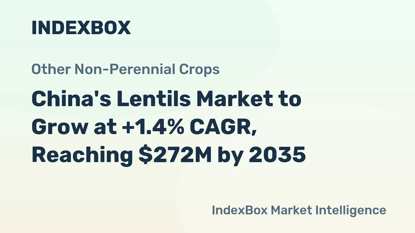 China's Lentils Market to Grow at +1.4% CAGR, Reaching $272M by 2035