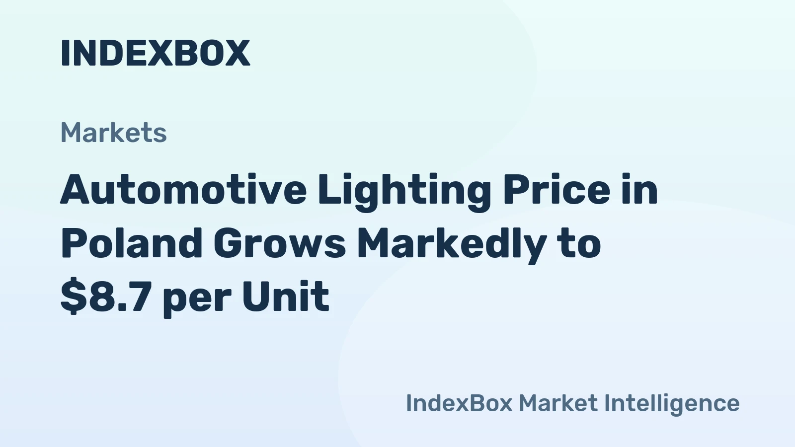 Automotive Lighting Price in Poland Grows Markedly to $8.7 per Unit