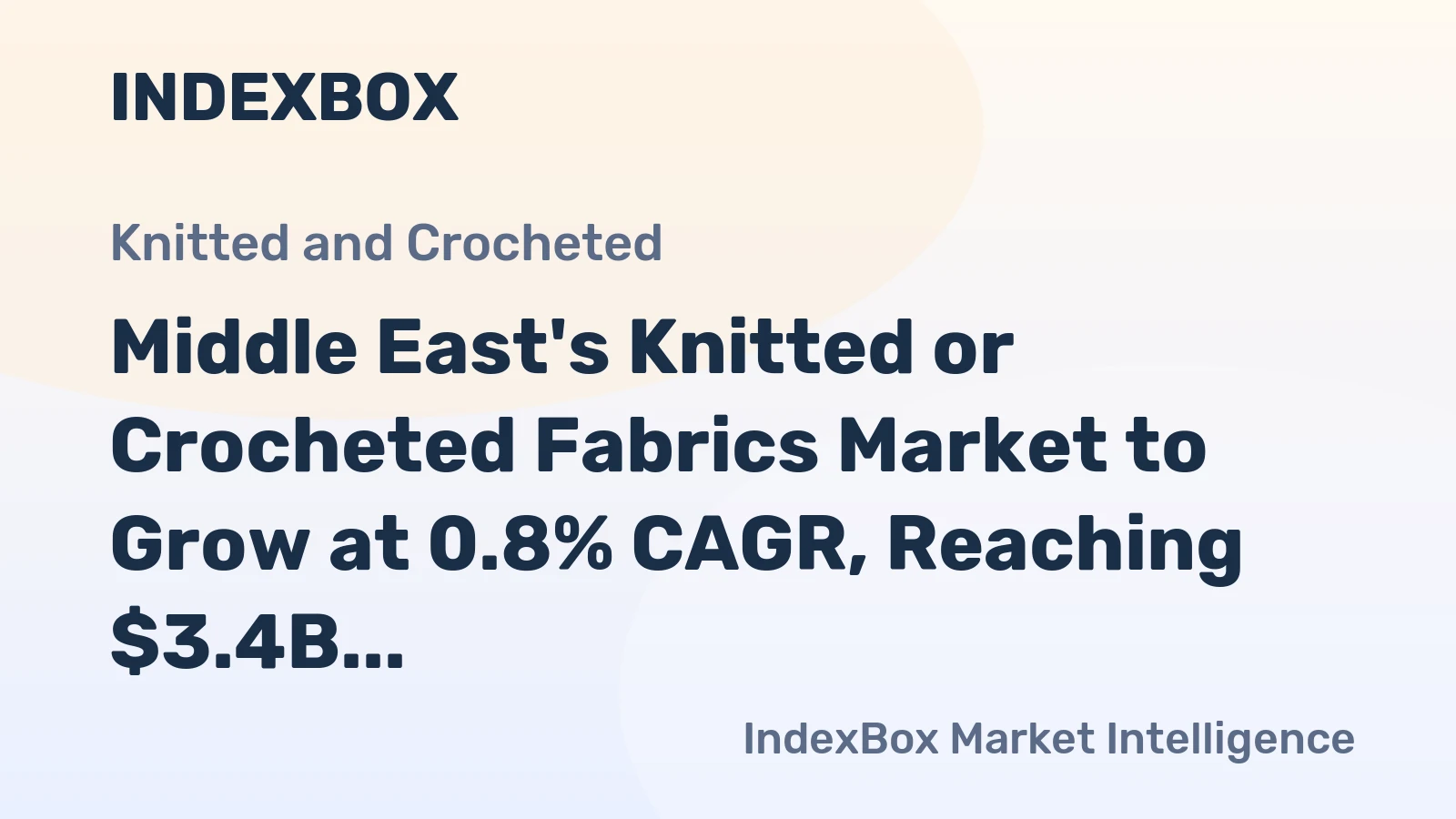 Middle East's Knitted or Crocheted Fabrics Market to Grow at 0.8% CAGR, Reaching $3.4B by 2035