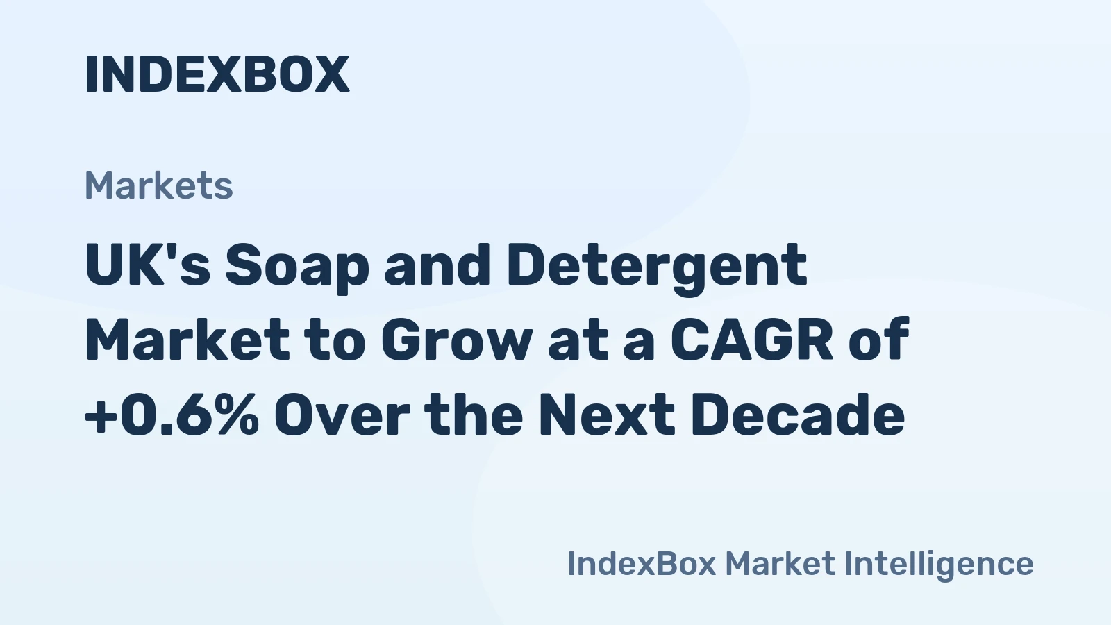 UK's Soap and Detergent Market to Grow at a CAGR of +0.6% Over the Next Decade