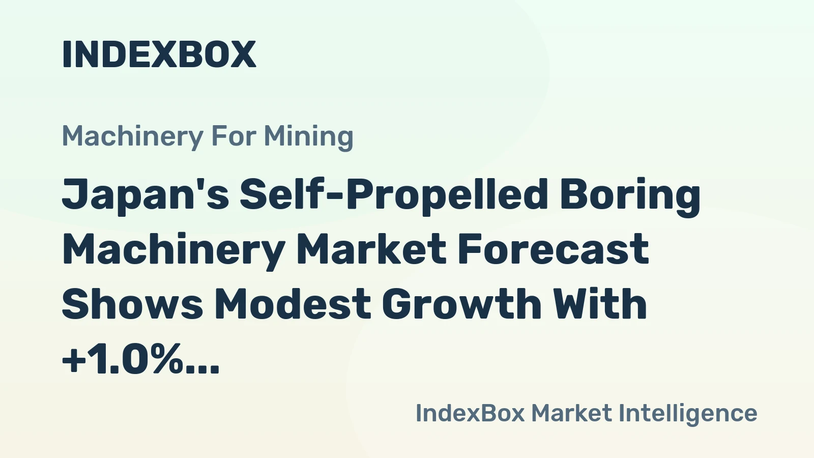 Japan's Self-Propelled Boring Machinery Market Forecast Shows Modest Growth With +1.0% CAGR Through 2035
