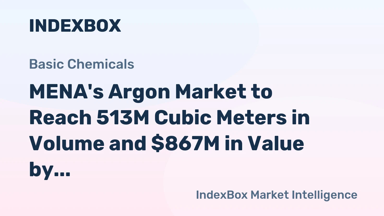 MENA's Argon Market to Reach 513M Cubic Meters in Volume and $867M in Value by 2035