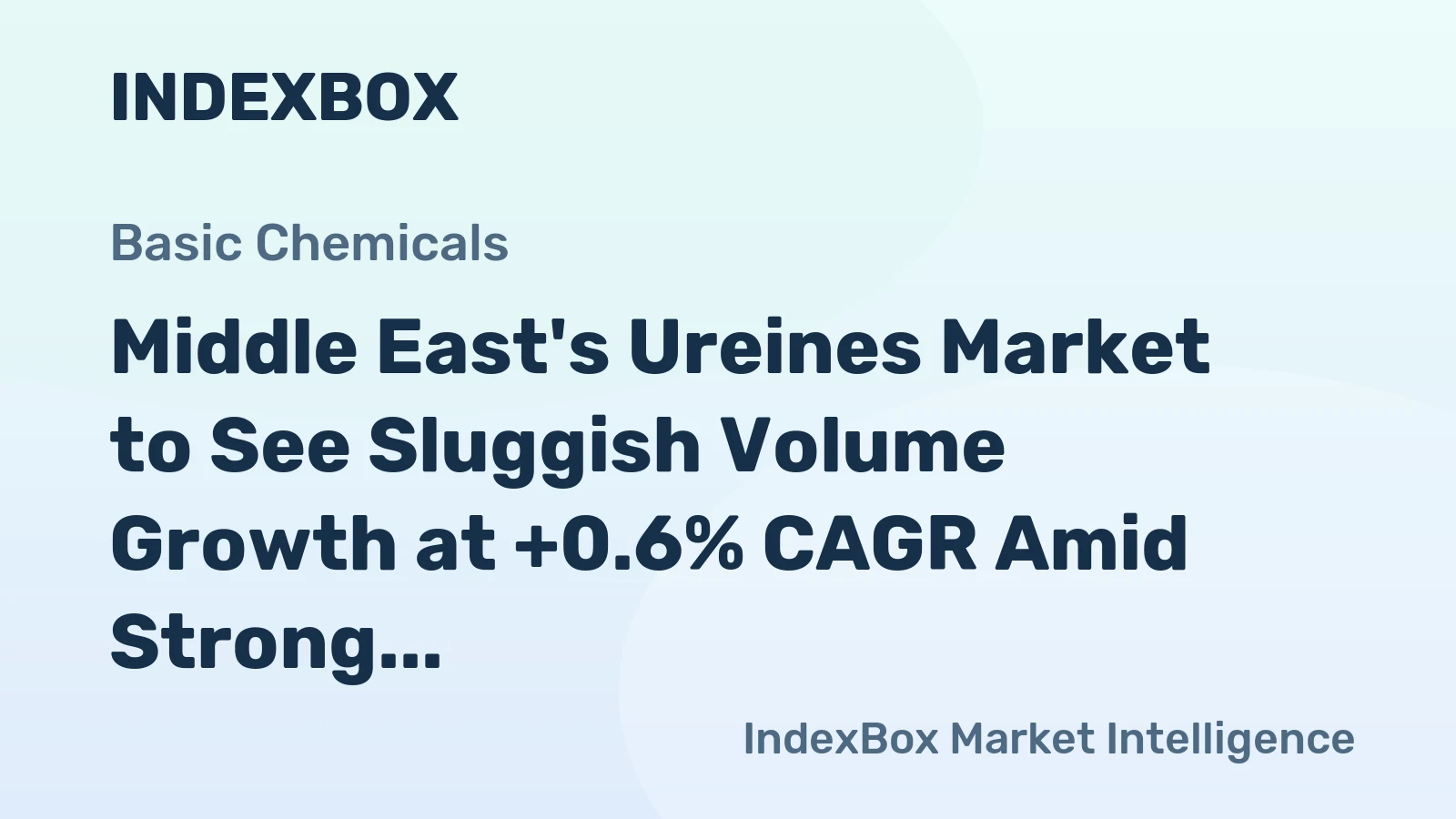 Middle East's Ureines Market to See Sluggish Volume Growth at +0.6% CAGR Amid Strong Value Gains
