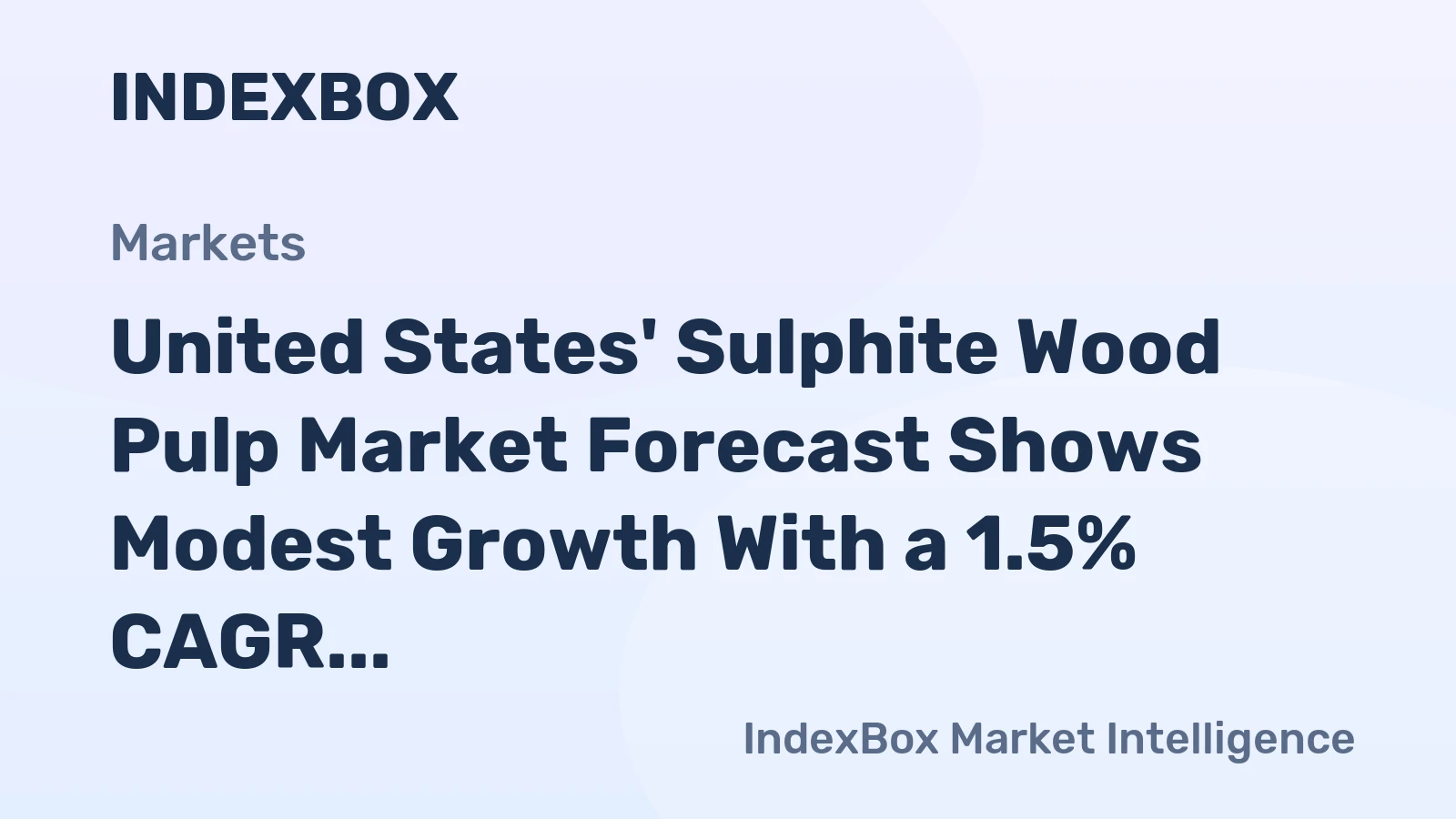 United States' Sulphite Wood Pulp Market Forecast Shows Modest Growth With a 1.5% CAGR in Value