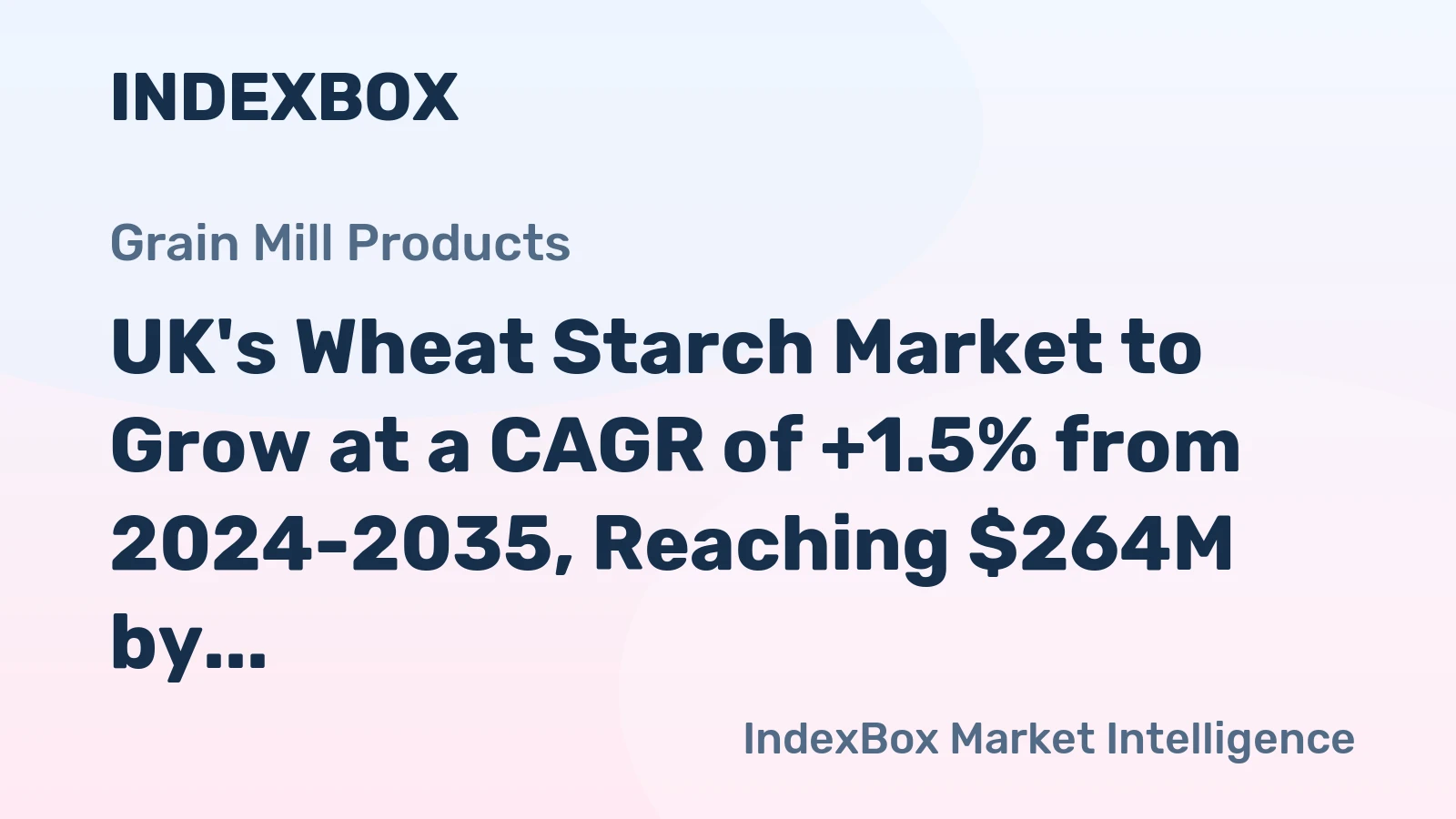 UK's Wheat Starch Market to Grow at a CAGR of +1.5% from 2024-2035, Reaching $264M by 2035