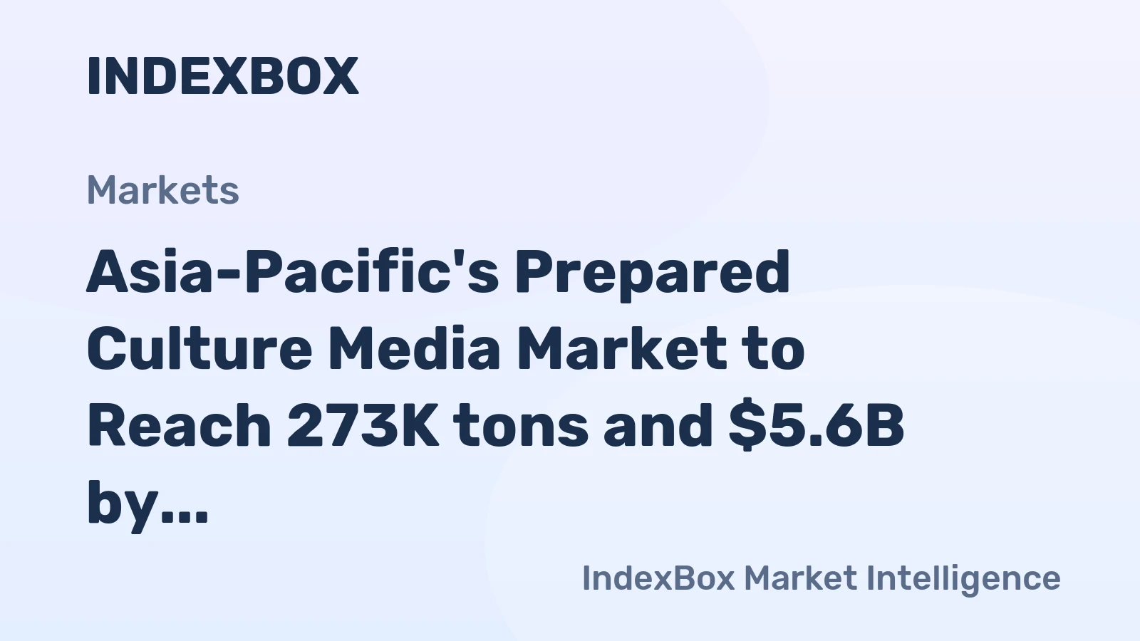 Asia-Pacific's Prepared Culture Media Market to Reach 273K tons and $5.6B by 2035, Driven by Increasing Demand for Micro-organisms Development