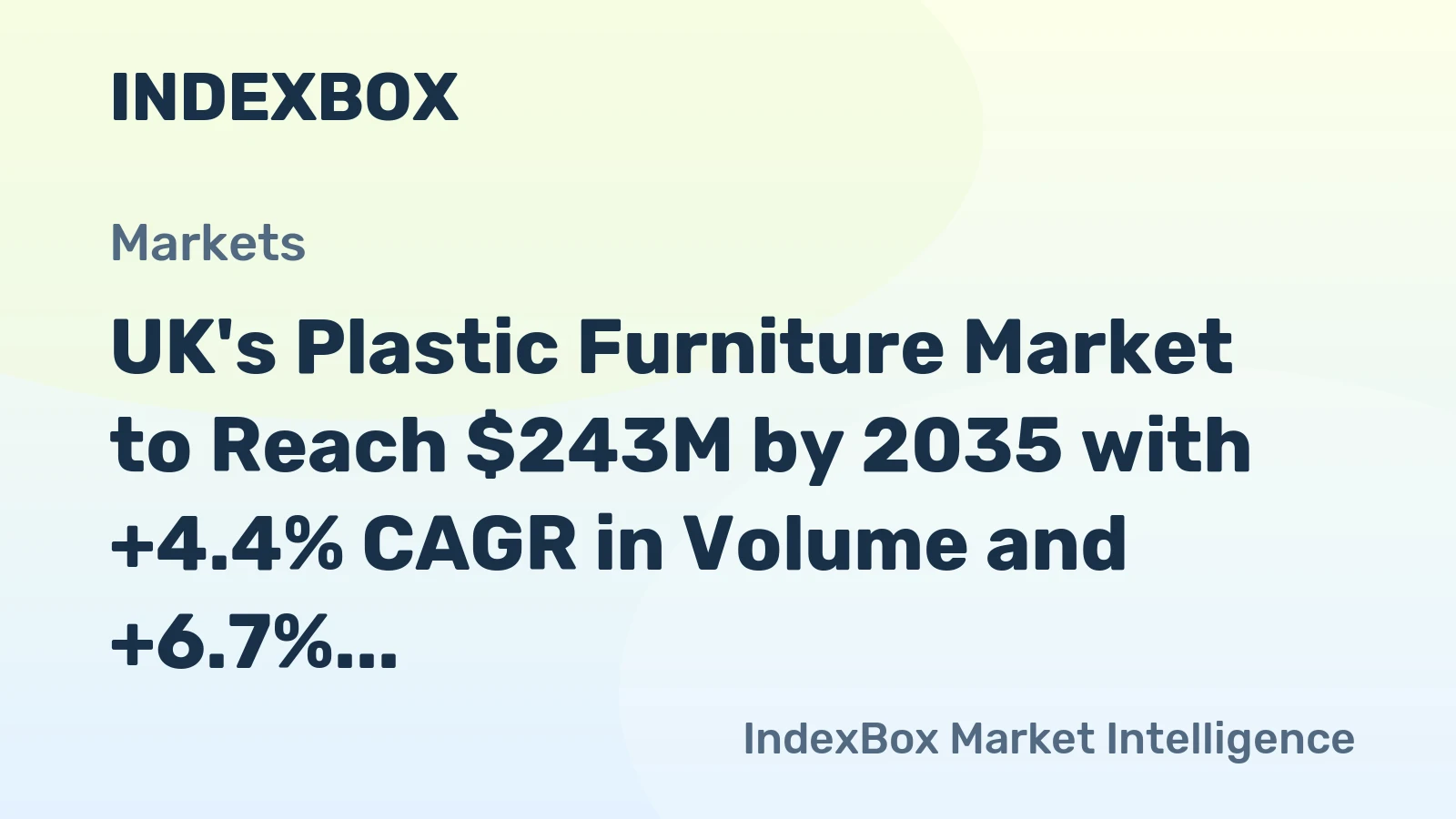 UK's Plastic Furniture Market to Reach $243M by 2035 with +4.4% CAGR in Volume and +6.7% CAGR in Value
