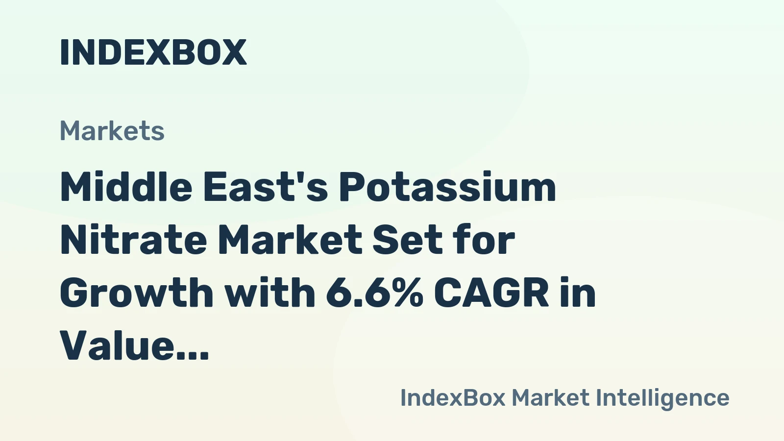 Middle East's Potassium Nitrate Market Set for Growth with 6.6% CAGR in Value