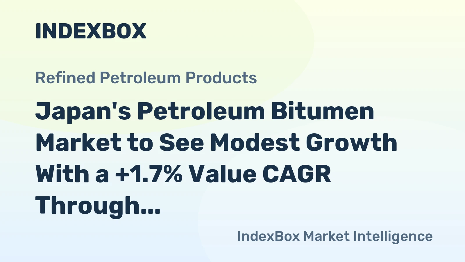 Japan's Petroleum Bitumen Market to See Modest Growth With a +1.7% Value CAGR Through 2035