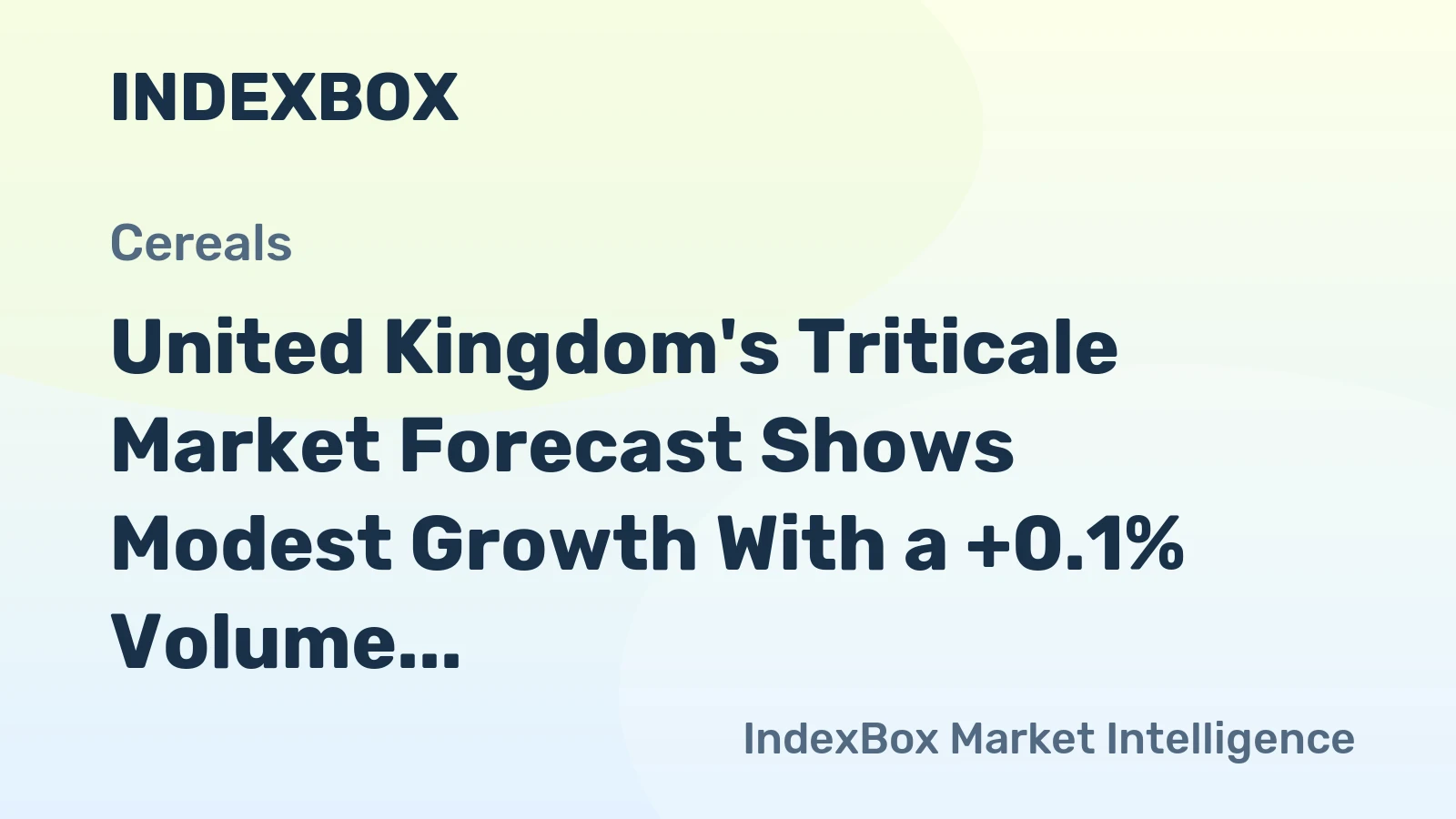 United Kingdom's Triticale Market Forecast Shows Modest Growth With a +0.1% Volume CAGR
