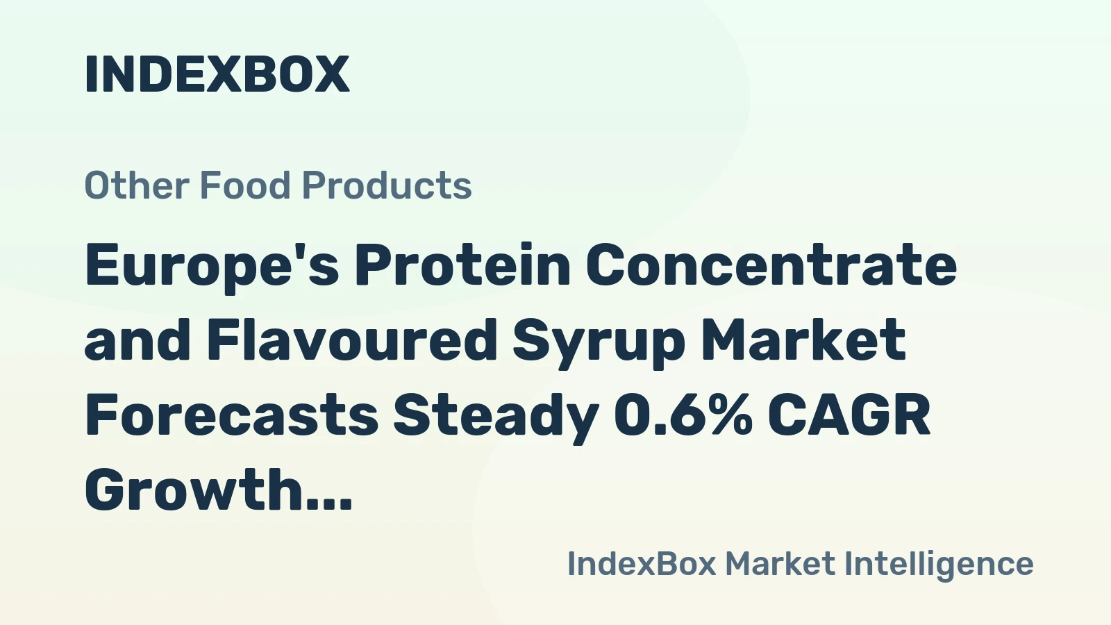 Europe's Protein Concentrate and Flavoured Syrup Market Forecasts Steady 0.6% CAGR Growth Through 2035