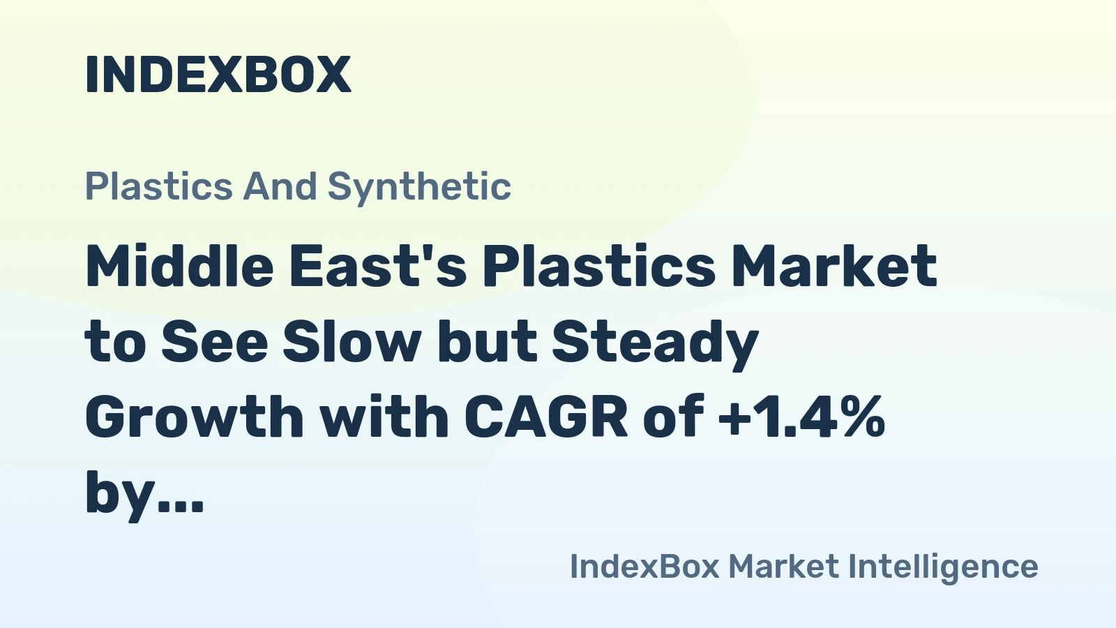 Middle East's Plastics Market to See Slow but Steady Growth with CAGR of +1.4% by 2035
