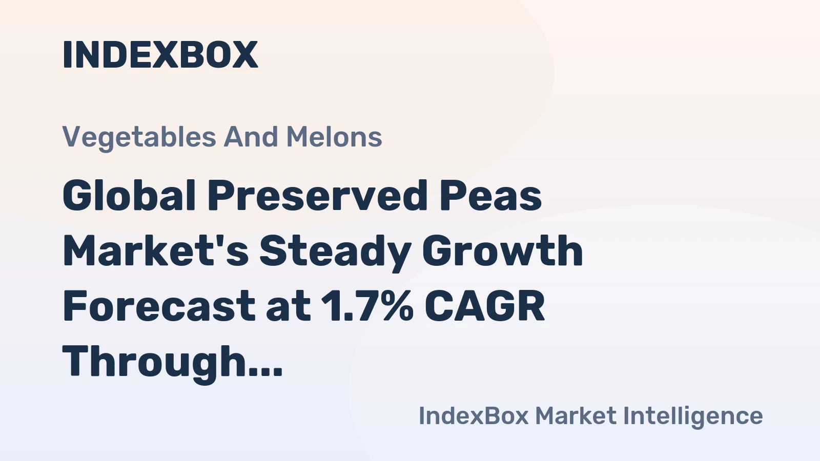 Global Preserved Peas Market's Steady Growth Forecast at 1.7% CAGR Through 2035