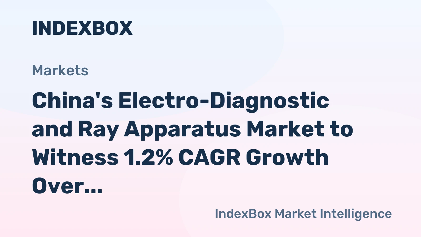 China's Electro-Diagnostic and Ray Apparatus Market to Witness 1.2% CAGR Growth Over Next Decade