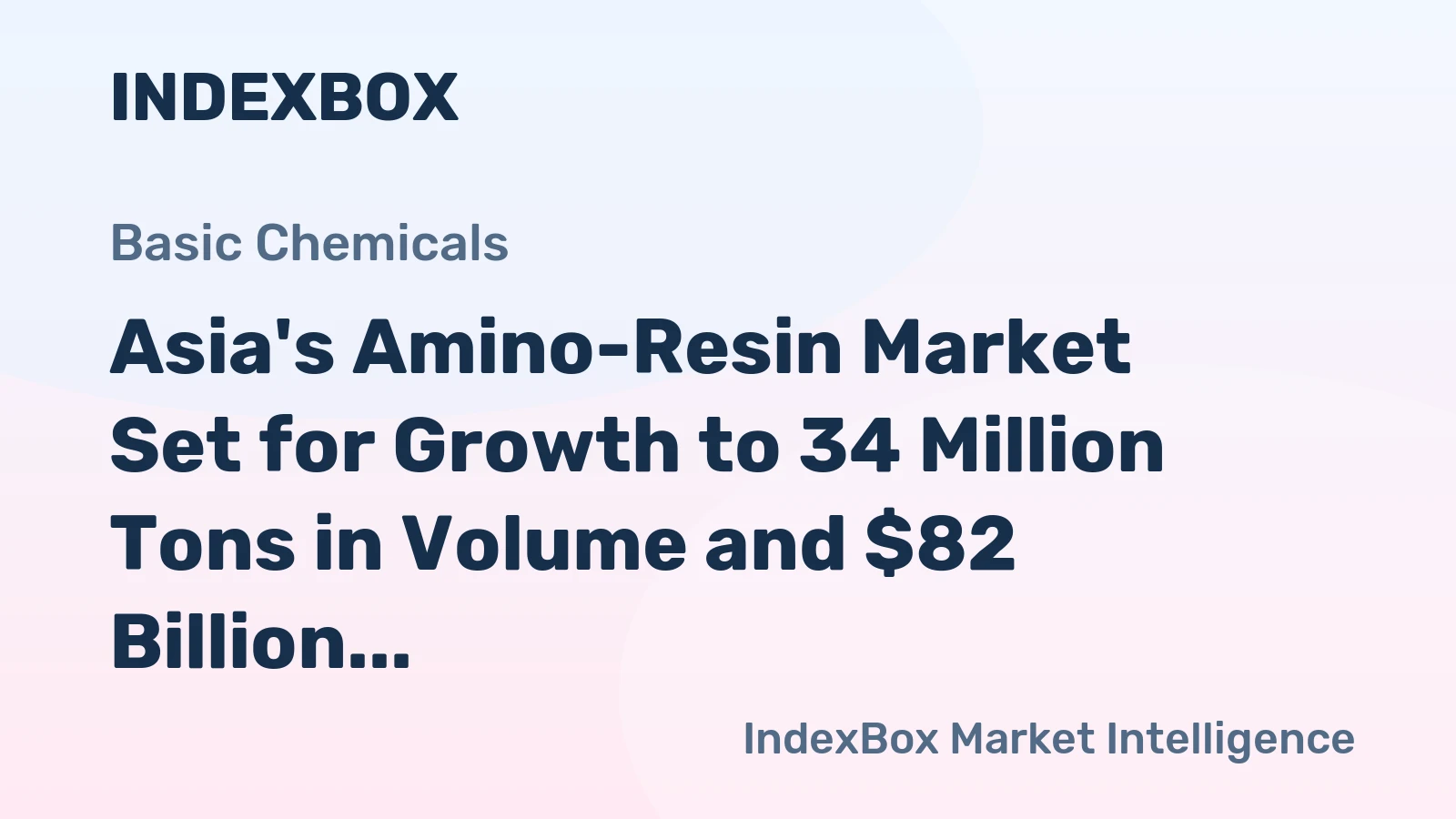 Asia's Amino-Resin Market Set for Growth to 34 Million Tons in Volume and $82 Billion in Value by 2035
