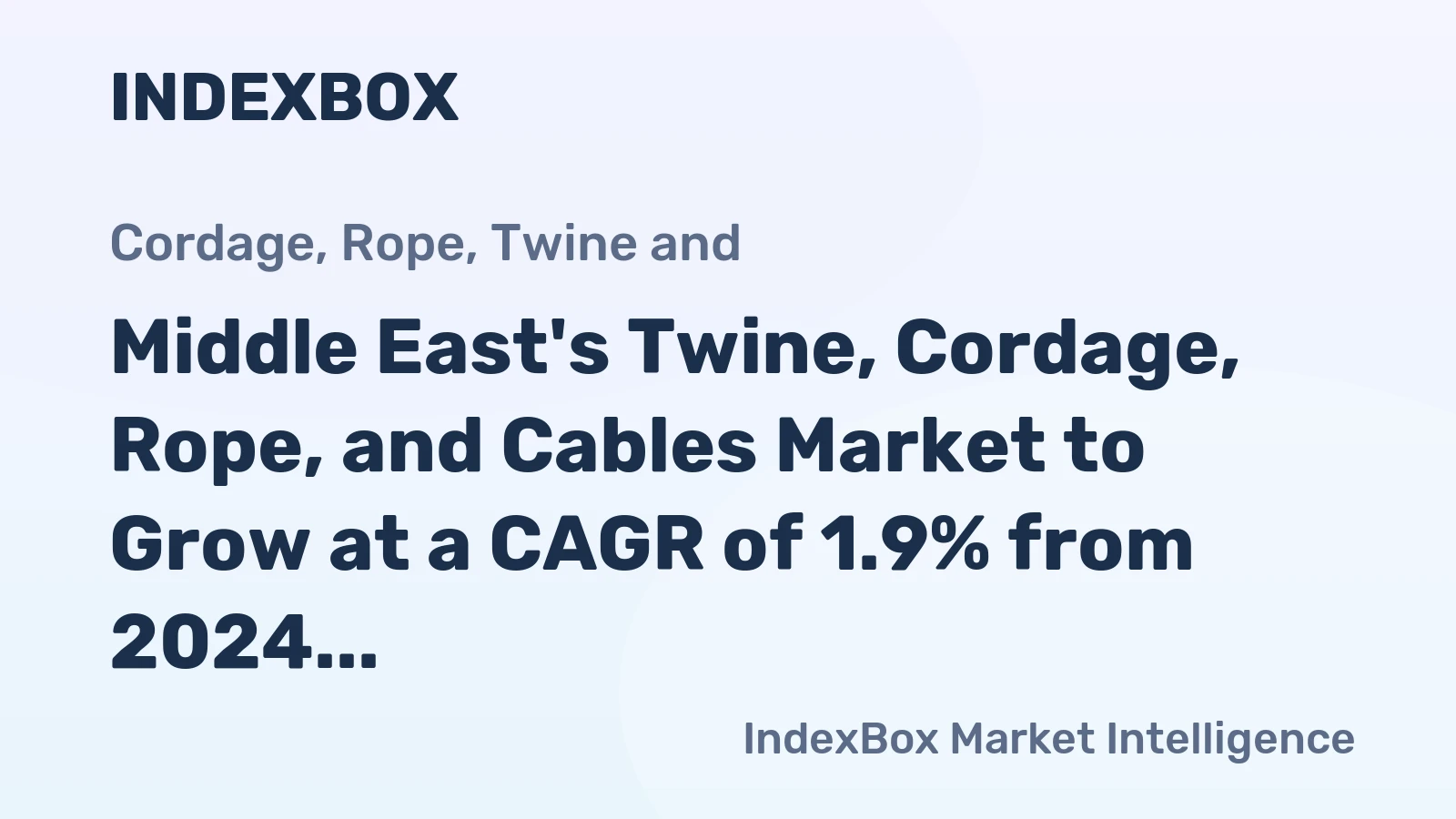 Middle East's Twine, Cordage, Rope, and Cables Market to Grow at a CAGR of 1.9% from 2024 to 2035