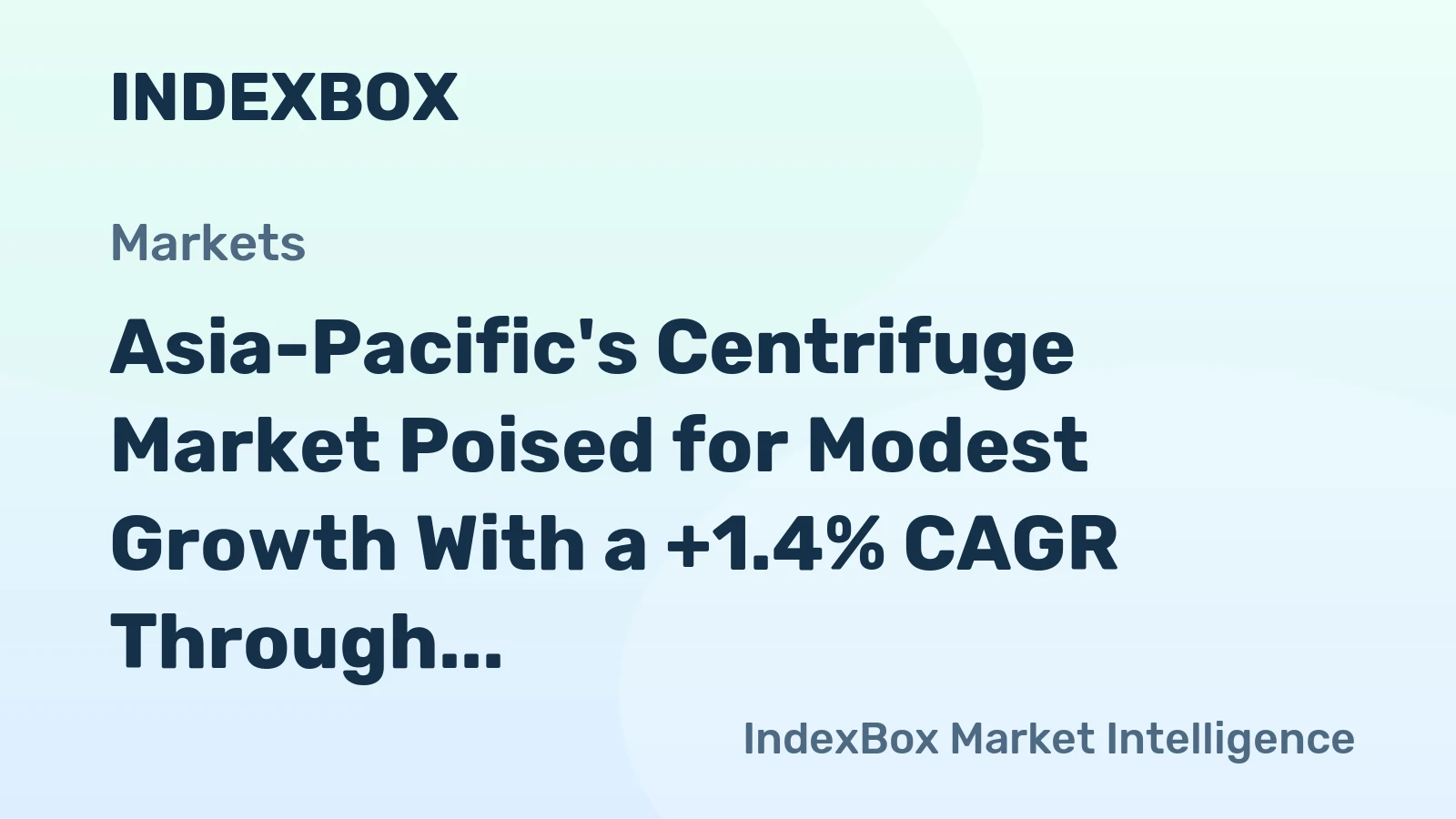 Asia-Pacific's Centrifuge Market Poised for Modest Growth With a +1.4% CAGR Through 2035