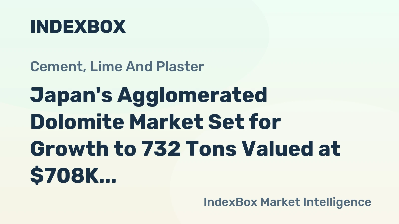 Japan's Agglomerated Dolomite Market Set for Growth to 732 Tons Valued at $708K