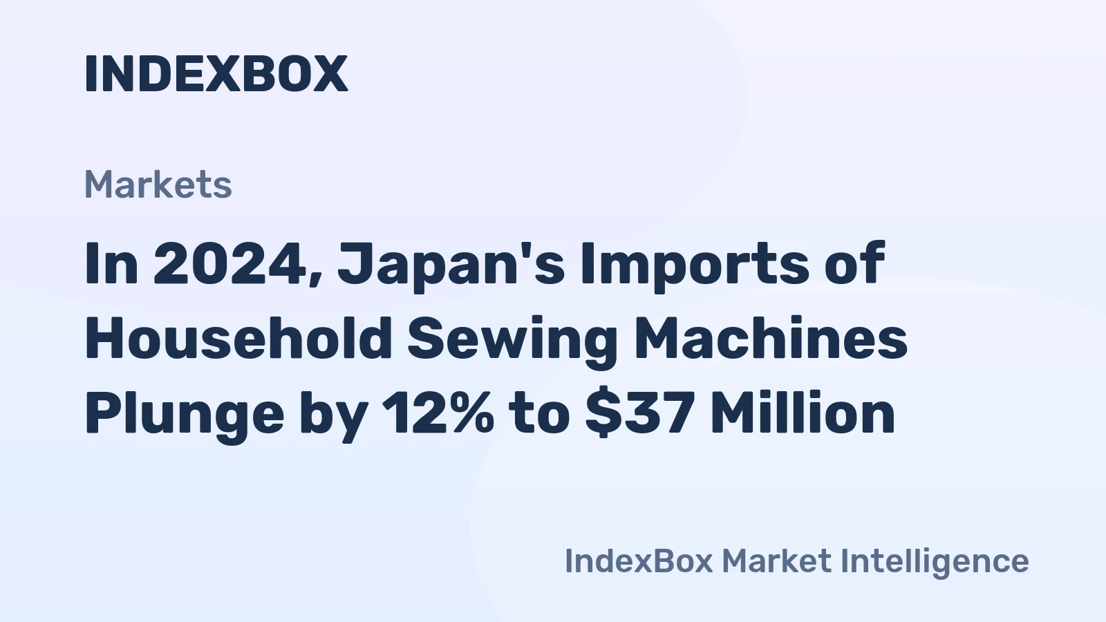 In 2024, Japan's Imports of Household Sewing Machines Plunge by 12% to $37 Million