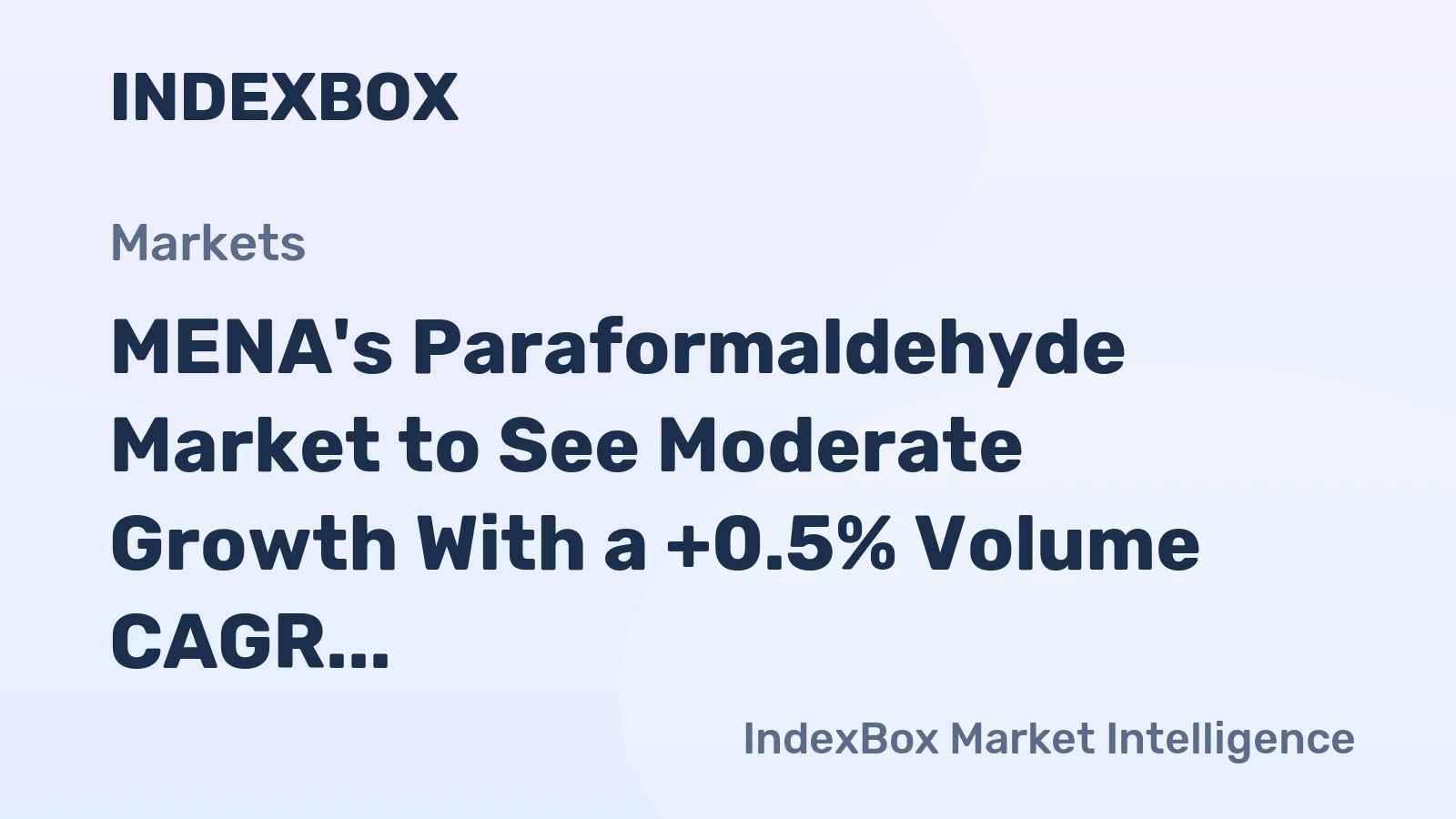 MENA's Paraformaldehyde Market to See Moderate Growth With a +0.5% Volume CAGR Through 2035