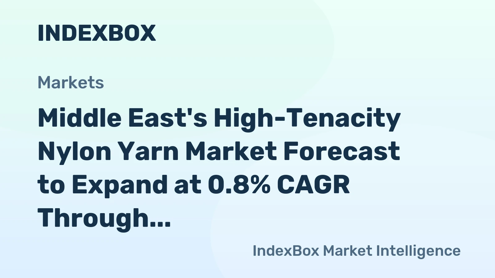 Middle East's High-Tenacity Nylon Yarn Market Forecast to Expand at 0.8% CAGR Through 2035