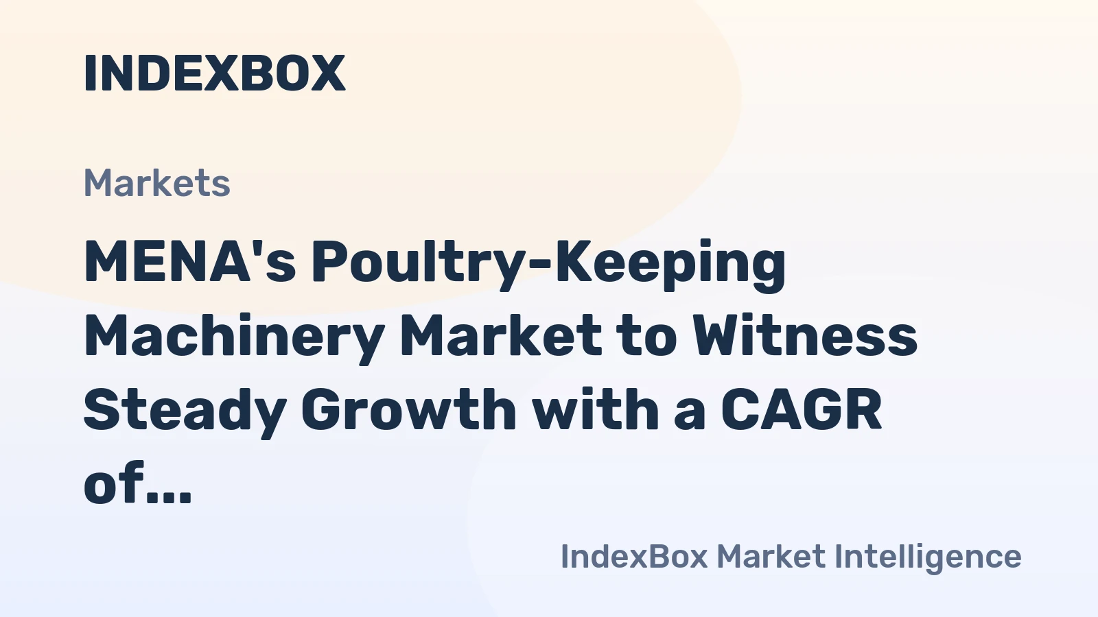 MENA's Poultry-Keeping Machinery Market to Witness Steady Growth with a CAGR of +1.1% from 2024-2035