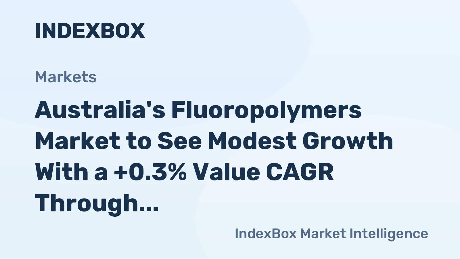 Australia's Fluoropolymers Market to See Modest Growth With a +0.3% Value CAGR Through 2035
