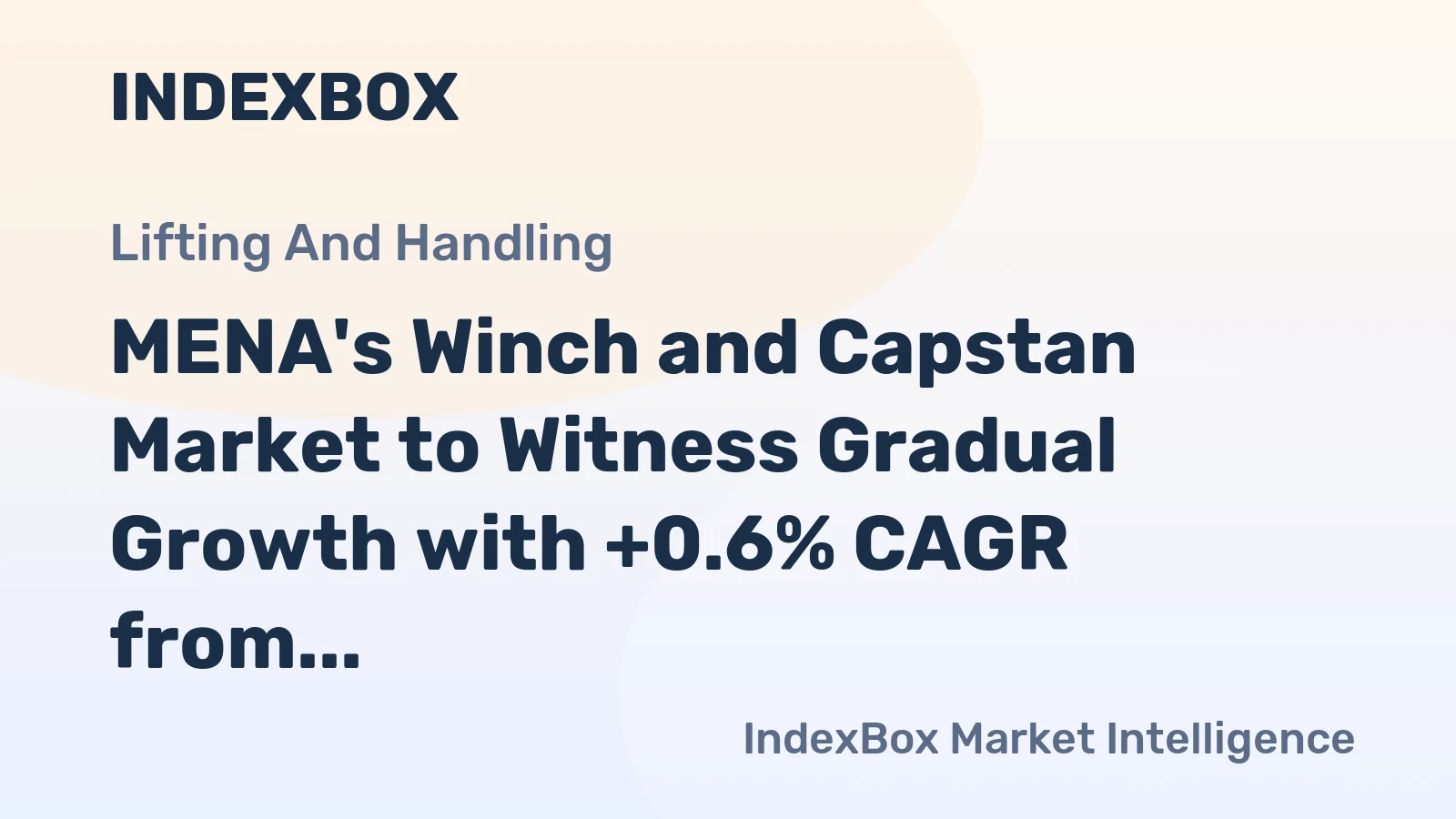 MENA's Winch and Capstan Market to Witness Gradual Growth with +0.6% CAGR from 2024 to 2035