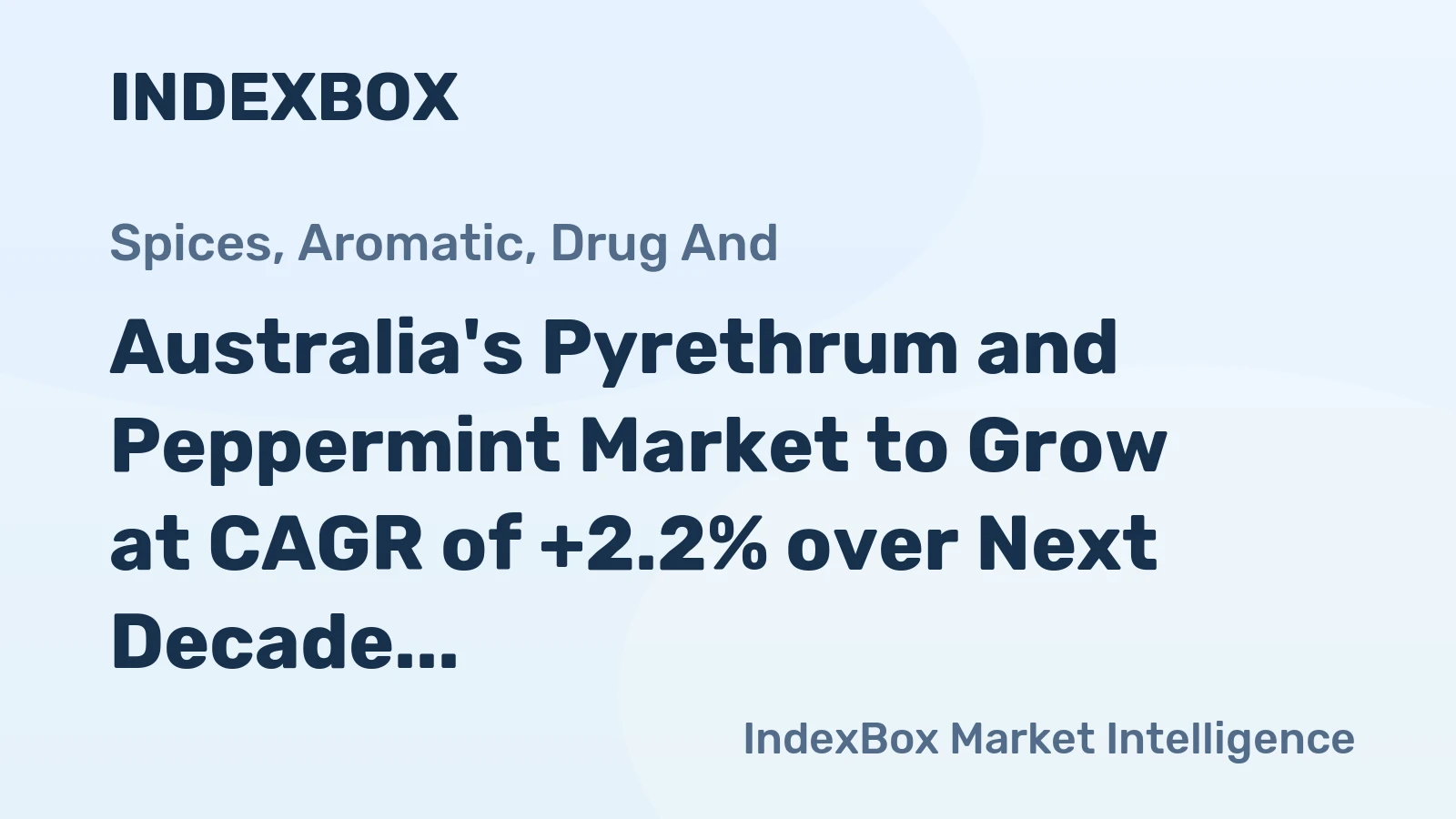 Australia's Pyrethrum and Peppermint Market to Grow at CAGR of +2.2% over Next Decade, Reaching $134M by 2035