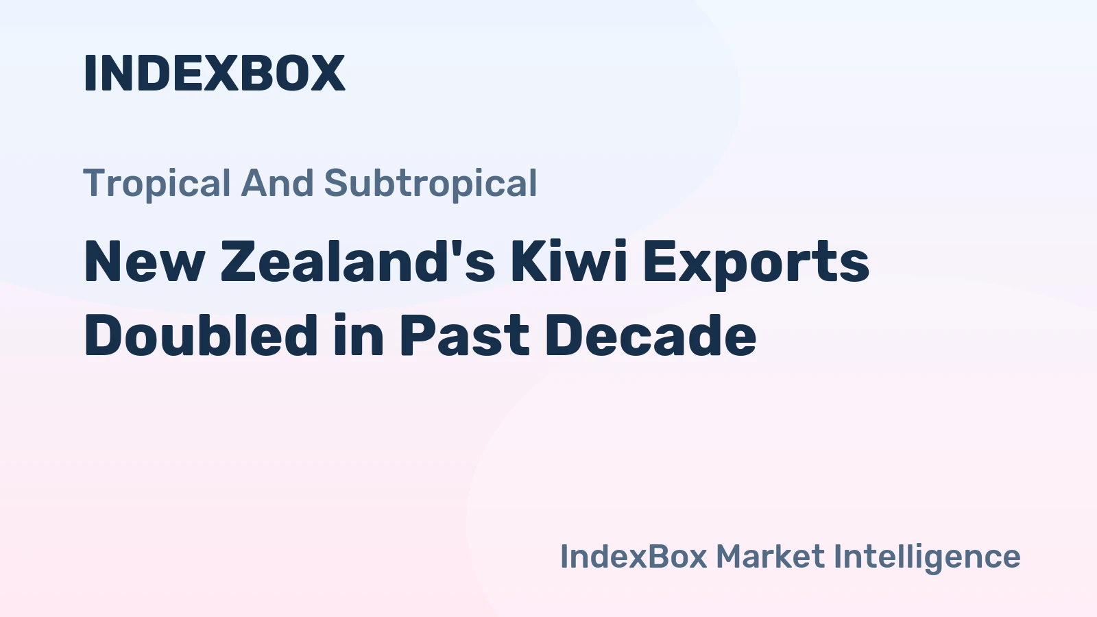 New Zealand's Kiwi Exports Doubled in Past Decade