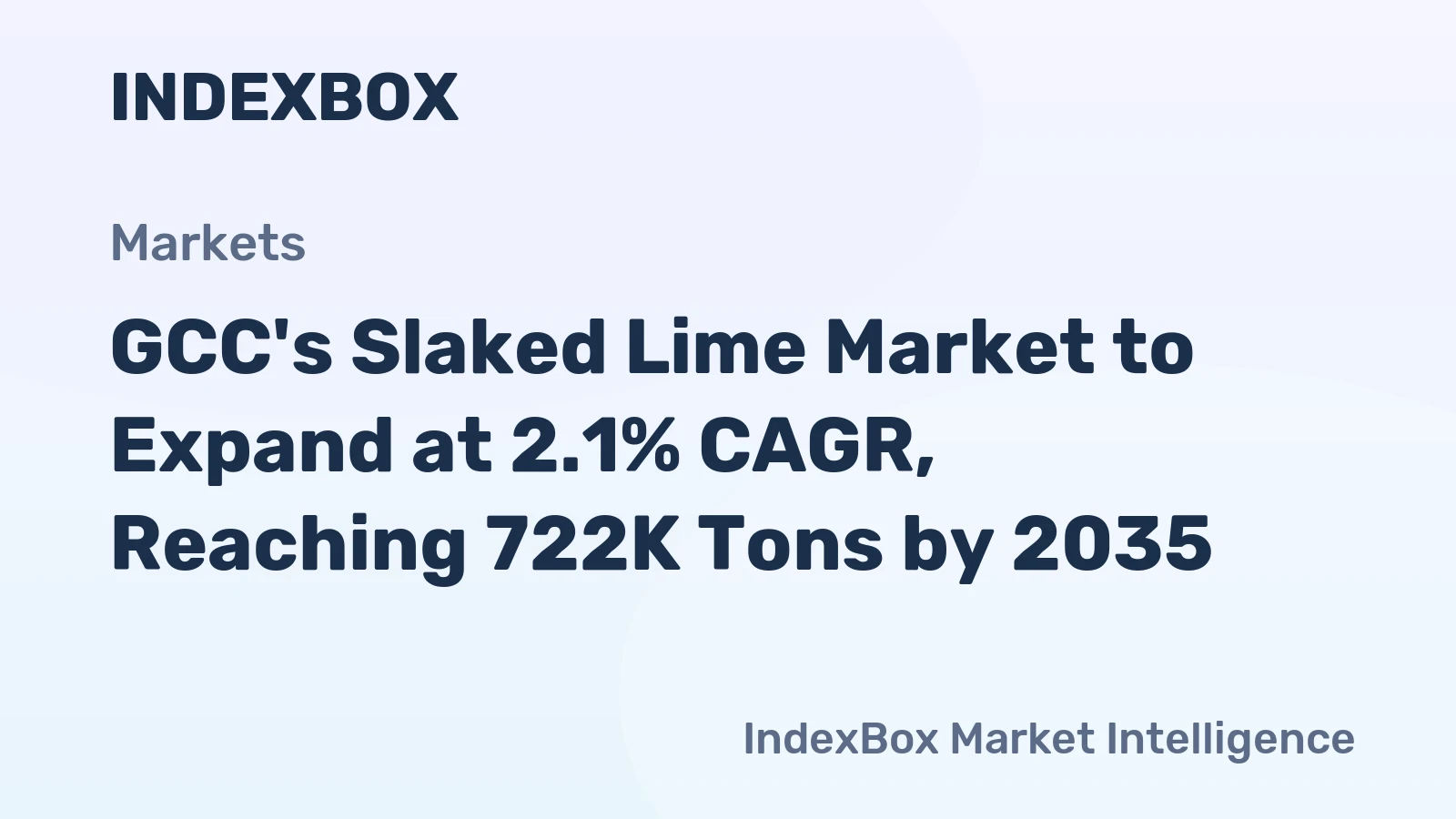 GCC's Slaked Lime Market to Expand at 2.1% CAGR, Reaching 722K Tons by 2035