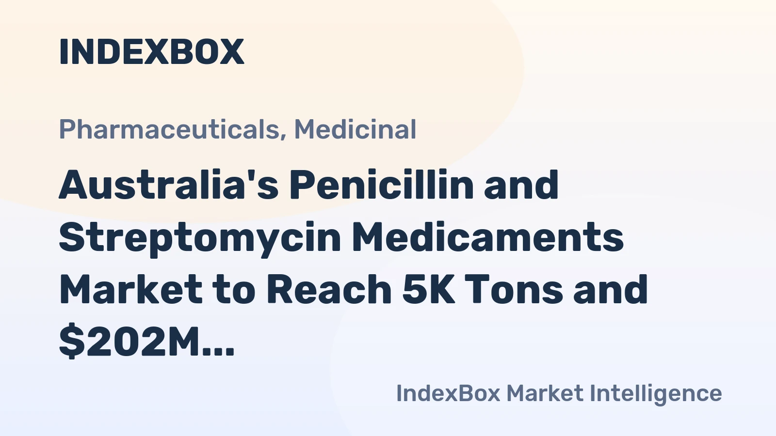 Australia's Penicillin and Streptomycin Medicaments Market to Reach 5K Tons and $202M by 2035