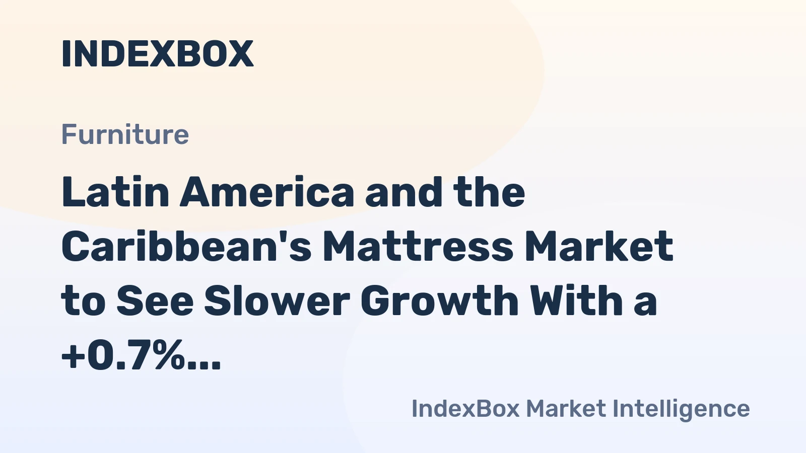 Latin America and the Caribbean's Mattress Market to See Slower Growth With a +0.7% Volume CAGR Through 2035