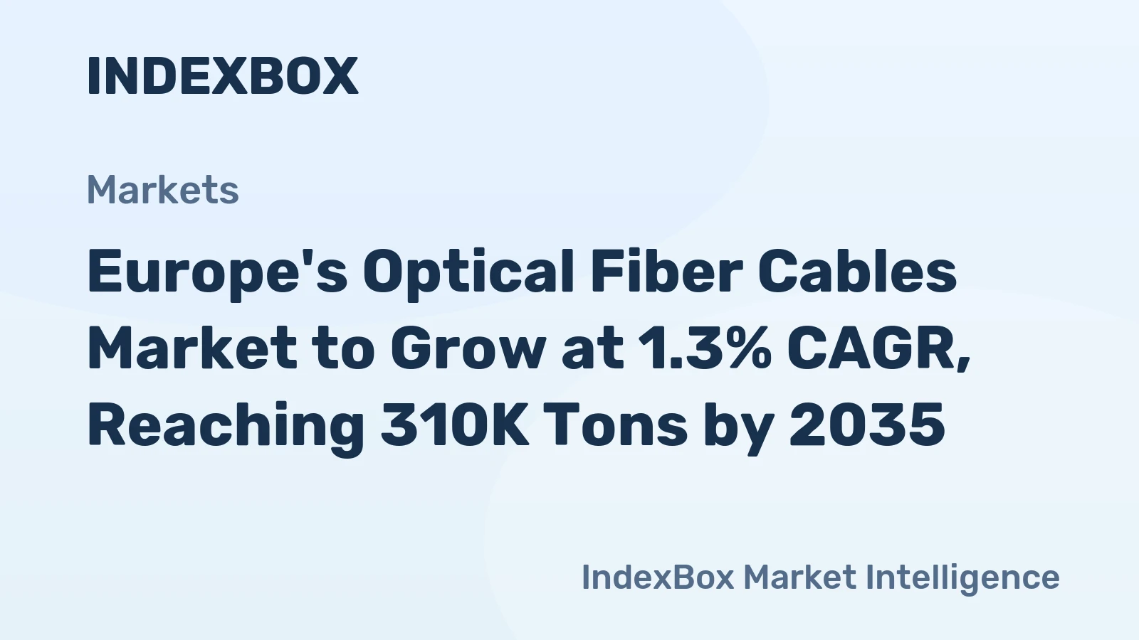 Europe's Optical Fiber Cables Market to Grow at 1.3% CAGR, Reaching 310K Tons by 2035