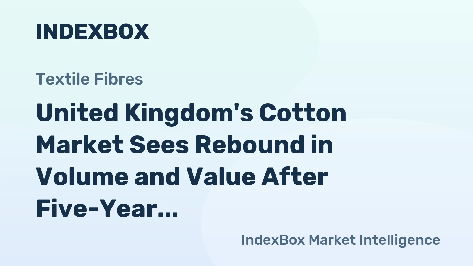 United Kingdom's Cotton Market Sees Rebound in Volume and Value After Five-Year Decline