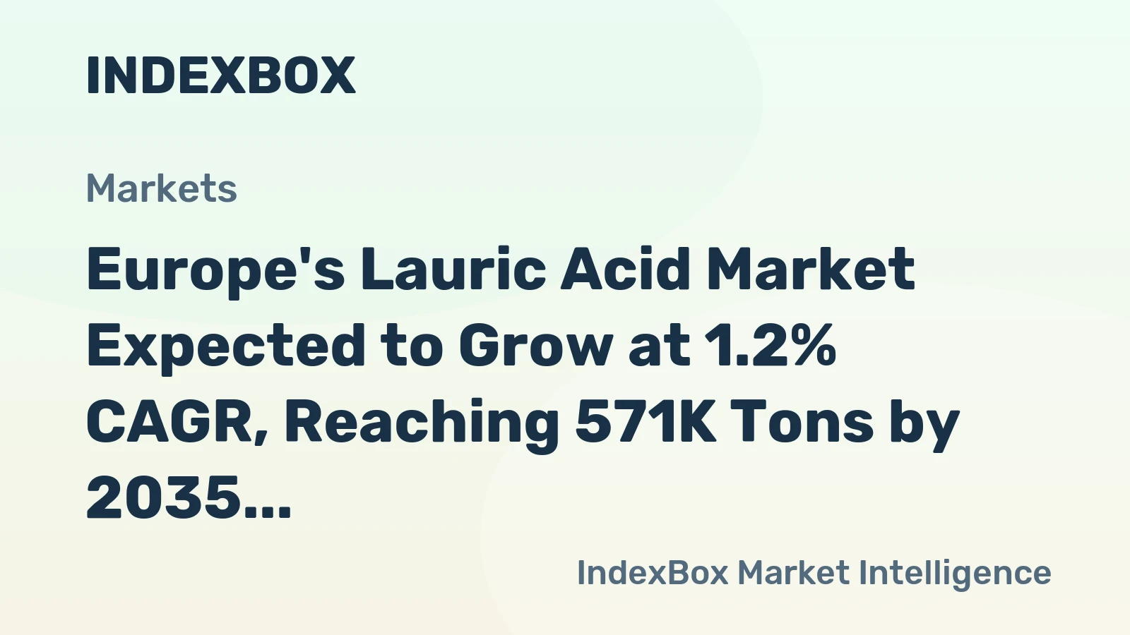 Europe's Lauric Acid Market Expected to Grow at 1.2% CAGR, Reaching 571K Tons by 2035