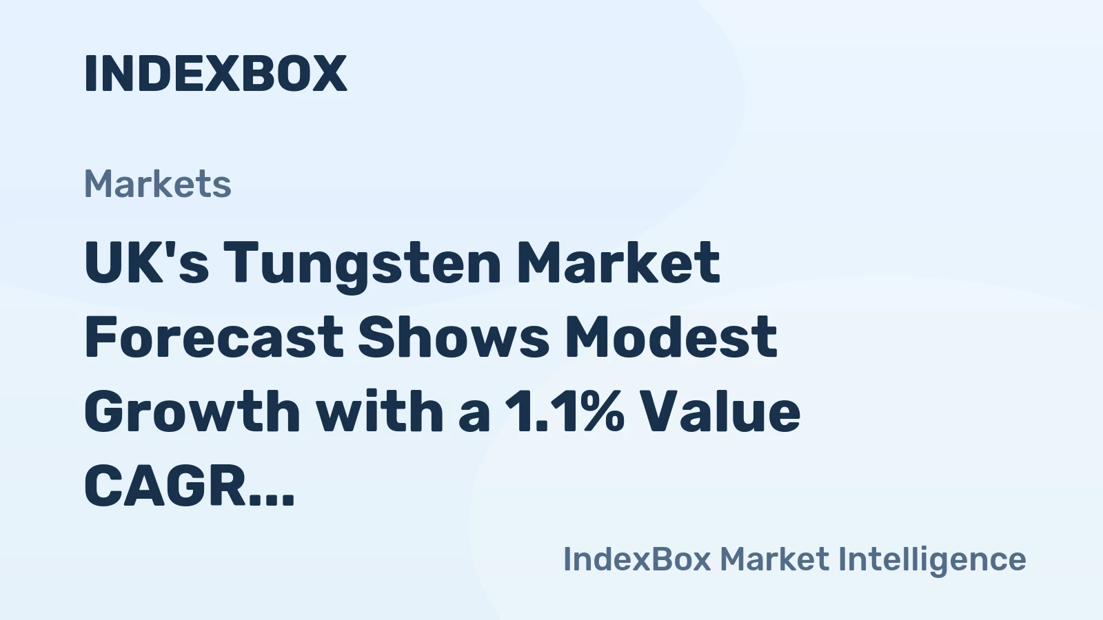 UK's Tungsten Market Forecast Shows Modest Growth with a 1.1% Value CAGR