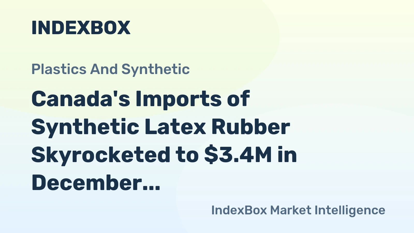 Canada's Imports of Synthetic Latex Rubber Skyrocketed to $3.4M in December 2023