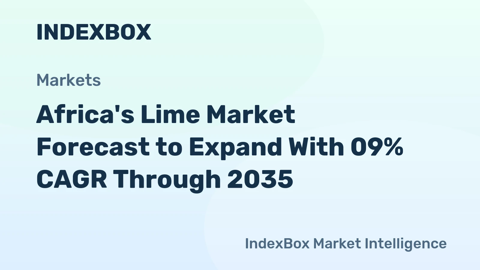 Africa's Lime Market Forecast to Expand With 09% CAGR Through 2035
